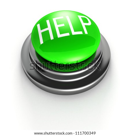 Green Help Button On White Background Stock Illustration 111700349 ...