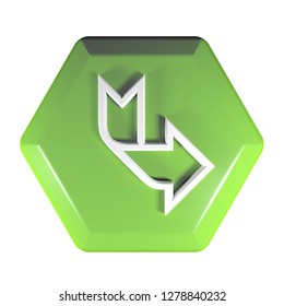 Green Hexagonal Push Button Icon Arrow Stock Illustration 1278841183 ...