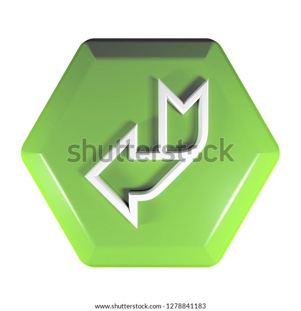 Green Hexagonal Push Button Icon Arrow Stock Illustration 1278841183 ...