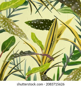 Green Leaf Pattern Background Wallpaper Stock Illustration 2083715626 ...