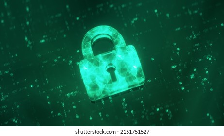 Green Lock Secured Digital Data Internet Stock Illustration 2151751527 ...