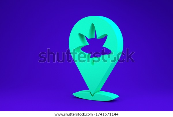 Green Map Pointer Marijuana Cannabis Leaf Stock Illustration 1741571144 ...