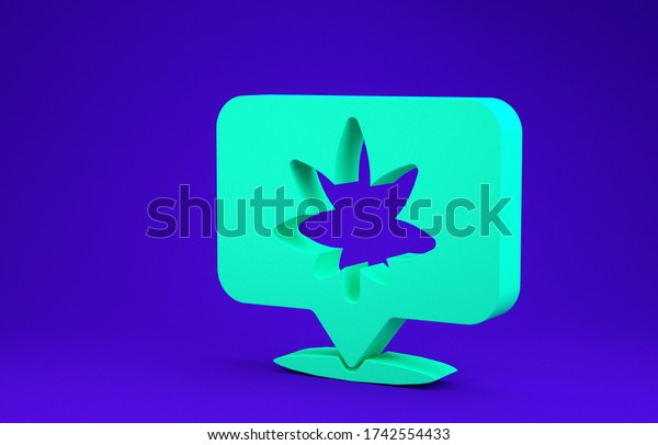 Green Map Pointer Marijuana Cannabis Leaf Stock Illustration 1742554433 ...