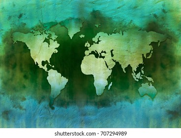 Green Map World Map Stock Illustration 707294989 | Shutterstock