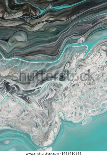 Green Marble Mint Wave Texture Painted: ภาพประกอบสต็อก 1465410566 ...