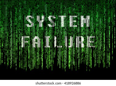 Green Matrix Background System Failure Text Stock-illustration ...