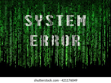 Green Matrix Background System Failure Text Stock-illustration ...