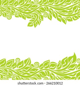 Green Nature Spring Pattern Background Leaves Stock Illustration ...