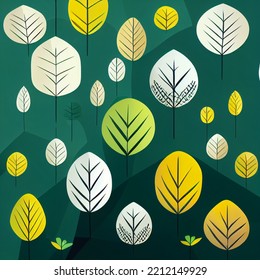Green Nature Things Pattern Background Stock Illustration 2212149929 ...