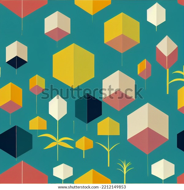 Green Nature Things Pattern Background Stock Illustration 2212149853 ...