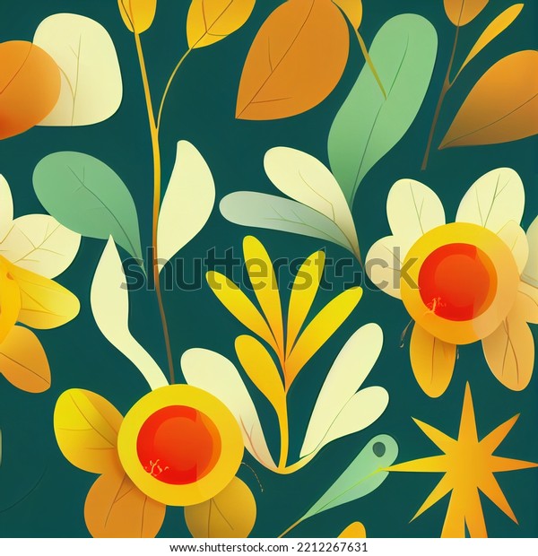 Green Nature Things Pattern Background Stock Illustration 2212267631 ...