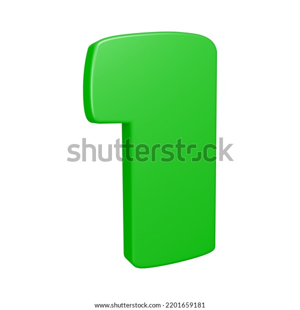 Green Number 1 3d Render Isolated Stock Illustration 2201659181 ...