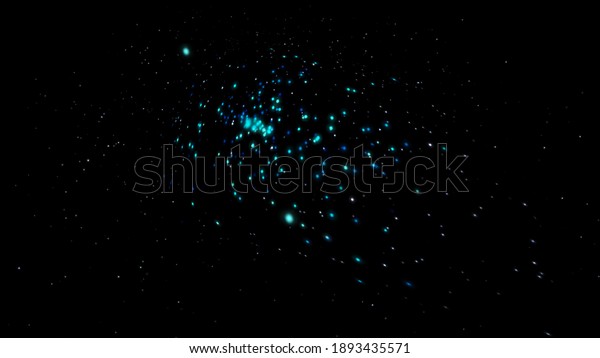 Green Particle Space Background Computer Illustration Stock ...