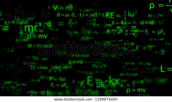 Green Physics Formulas On Black Background Stock Illustration ...
