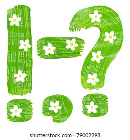 Green Punctuation Marks Drawn By Paints Stock Illustration 79002298 ...