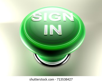 Green Push Button White Metallic Write Stock Illustration 713538427