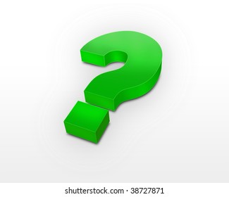 Question Mark Green Interrogation Point 3d Stock Illustration ...