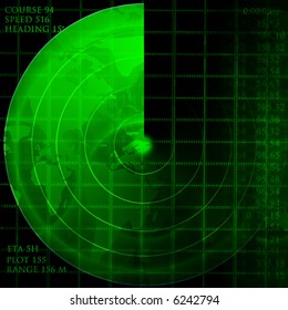 Green Radar Screen Data Stock Illustration 6242794