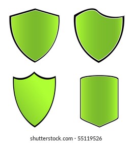Shield Green Icon Outline Shape Shield Stock Vector (Royalty Free ...