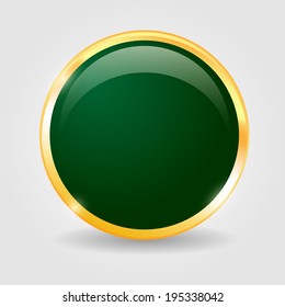 Green Shiny Button Metallic Elements Design Stock Illustration ...
