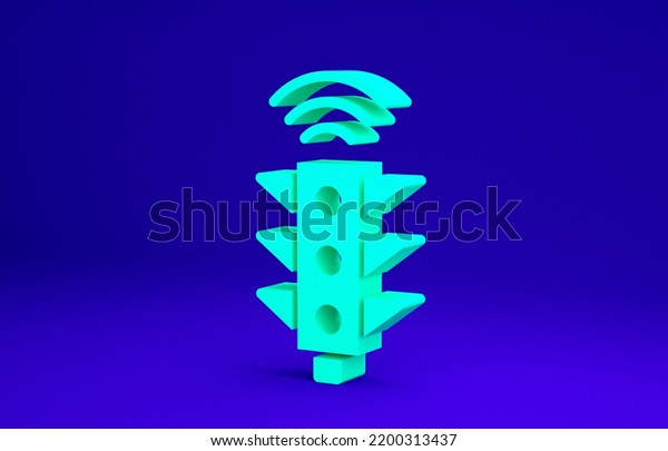 Green Smart Traffic Light System Icon Stock Illustration 2200313437 ...
