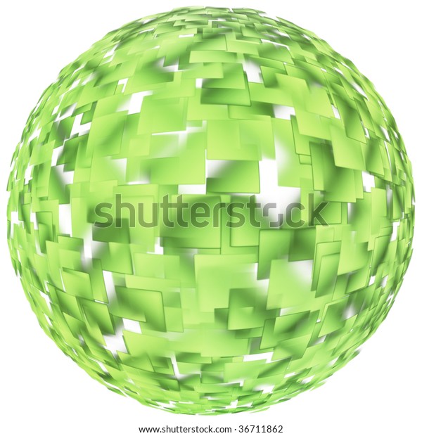 Green Sphere Made Squares Stock Illustration 36711862 | Shutterstock