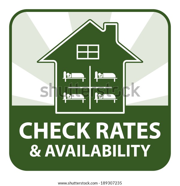 Green Square Check Rates Availability Iconsticker Stock Illustration ...
