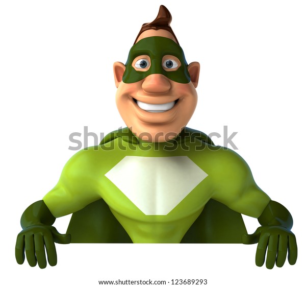 Green Superhero Stock Illustration 123689293