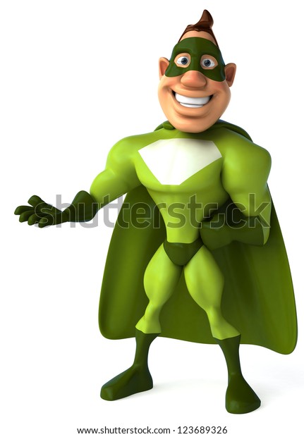 Green Superhero Stock Illustration 123689326