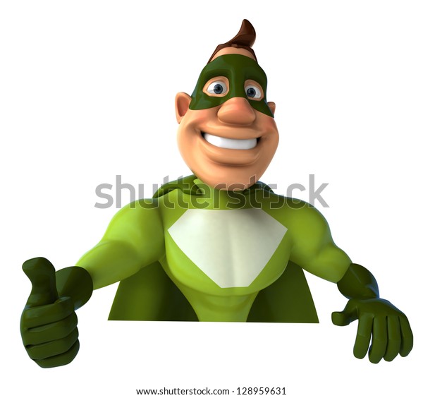 Green Superhero Stock Illustration 128959631