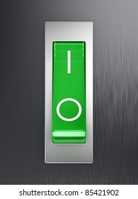 Green Toggle Switch On Metallic Surface Stock Illustration 85421902 ...