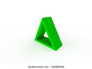 Green Triangle 3d Model Isolated On Stock Illustration 162089636 ...