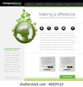 Green Website Template Stock Vector (Royalty Free) 40329100