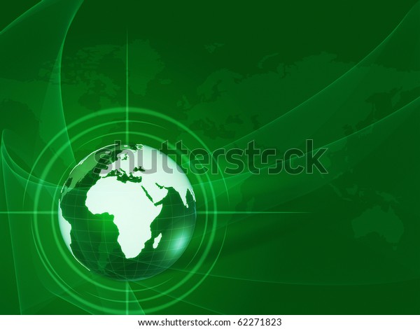 Green World Globe Map Over Lights Stock Illustration 62271823 ...
