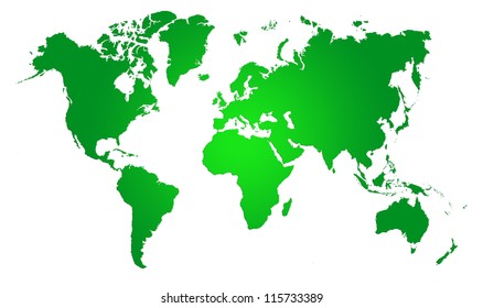 Green World Map World Background Stock Illustration 115733389 ...