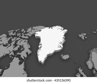 Greenland Map 3d Illustration Stock Illustration 580142986