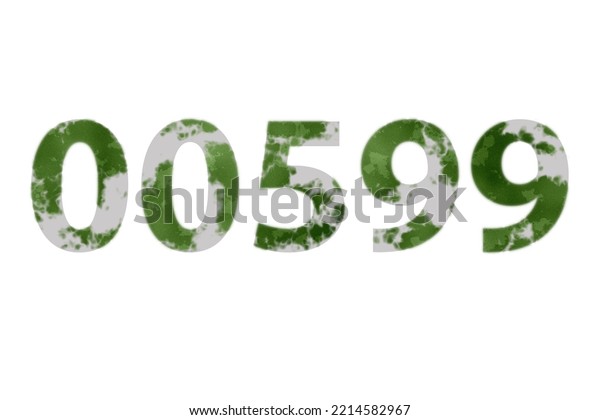 Greenmoss Number Design Pattern On White Stock Illustration 2214582967 ...