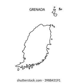 Grenada Map Outline Stock Illustration 398843191 | Shutterstock