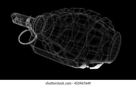 Grenade On Background Body Structure Wire Stock Illustration 455967649 ...