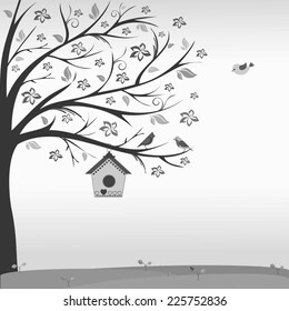 Grey Background Tree: ilustrações stock 225752836 | Shutterstock