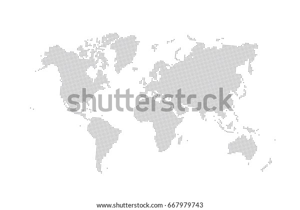 Grey Dotted World Map Raster Copy Stock Illustration 667979743 ...