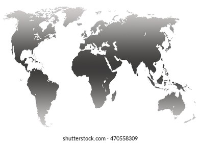 Grey Gradient Worlds Map Isolated Over Stock Illustration 470558309 ...