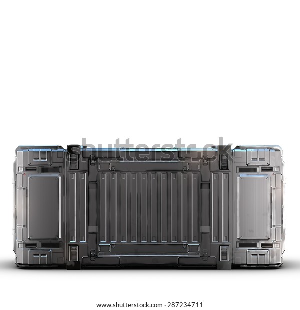 Grey Military Sci Fi Rectangle Box Stock Illustration 287234711