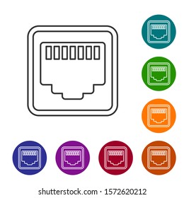 Grey Network Port Cable Socket Line Stock Illustration 1572620212 ...