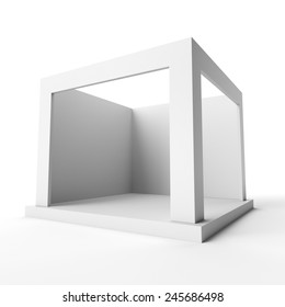 Grey Stall Booth Customizing View Perspective Stock Illustration ...