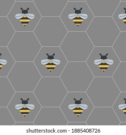 Grey Wallpaper Beehive Pattern Stock Illustration 1885408726 | Shutterstock