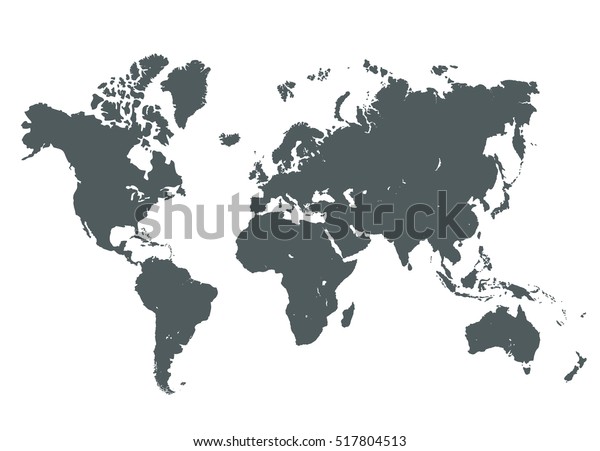 Grey World Map Illustration Empty Template Stock Illustration 517804513 ...