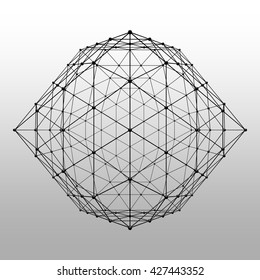 Wireframe Mesh Cube Connected Dots Lines: vector de stock (libre de ...