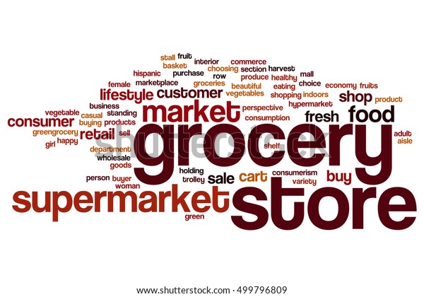 Grocery Store Word Cloud Concept Stock Illustration 499796809