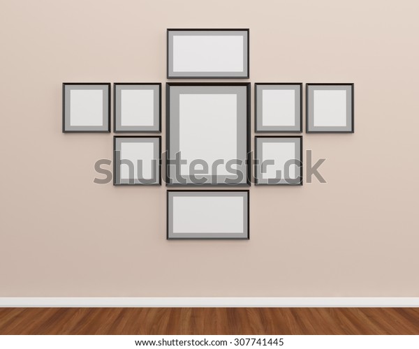 Group Photo Frames On Wall Stock Illustration 307741445 | Shutterstock